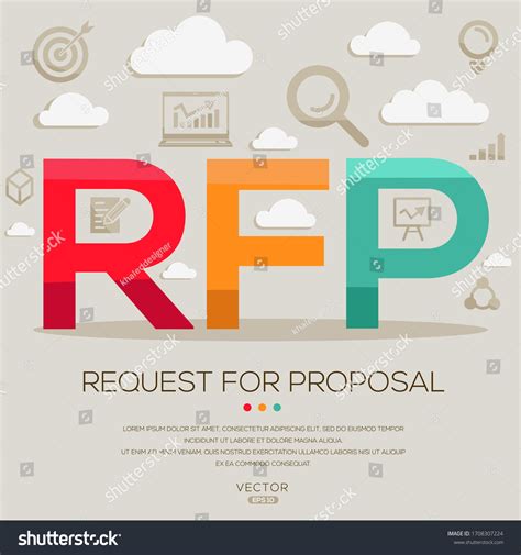Rfp Mean Request Proposal Letters Iconsvector Stock Vector Royalty Free Shutterstock