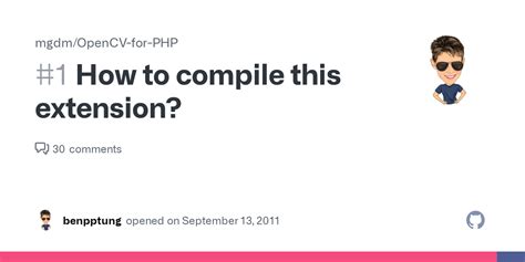 how to compile this extension · issue 1 · mgdm opencv for php · github