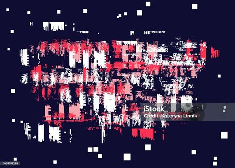 네온 스트로크가 있는 기술 질감 밝은 빨간색과 흰색 요소가 있는 추상 배경 인쇄 디자인 패턴 테스트 화면 결함 0명에 대한 스톡 벡터 아트 및 기타 이미지 Istock