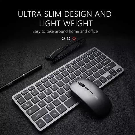 Rechargeable Wireless Keyboard And Mouse Stylish Ultra Thin Mute Office