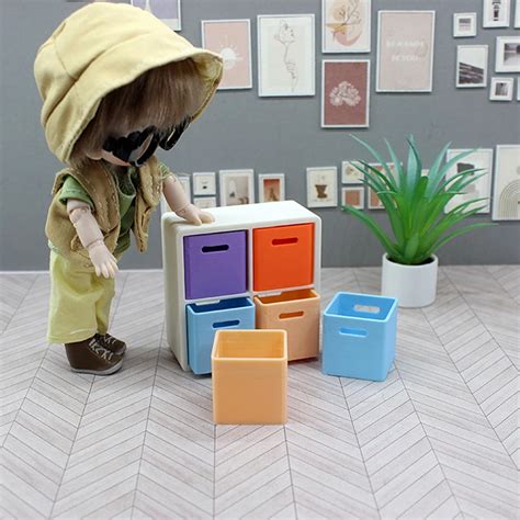 1pcs 112 Dollhouse Mini Storage Box Model Furniture Accessories For