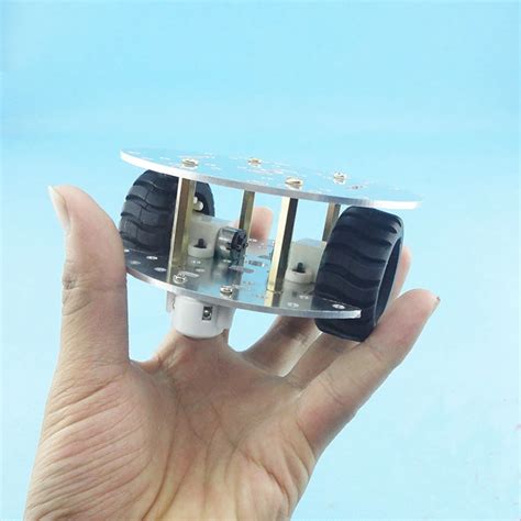 mini 2wd 2 layer metal aluminium alloy smart robot car chassis kit for