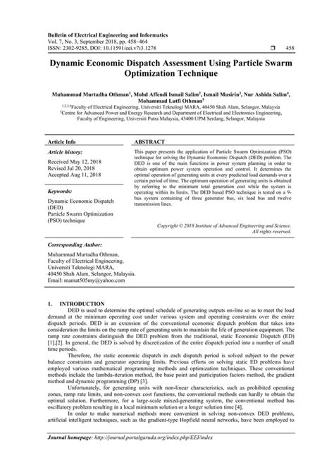 dynamic economic dispatch assessment using particle swarm optimization