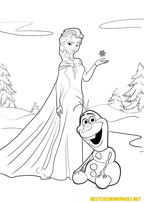 Elsa And Olaf Frozen Coloring Pages Free Printable Coloring Pages
