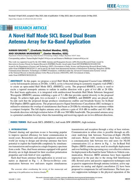 A Novel Half Mode Sicl Based Dual Beam Antenna Array For Ka Band Application Pdf Antenna