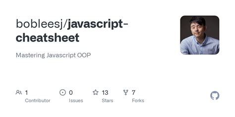 Github Bobleesj Javascript Cheatsheet Mastering Javascript Oop