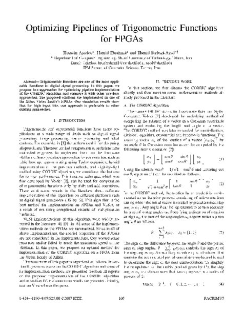 pdf optimizing pipelines of trigonometric functions for fpgas
