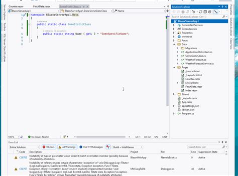 Blazor Error List Stays Empty Microsoft Qanda