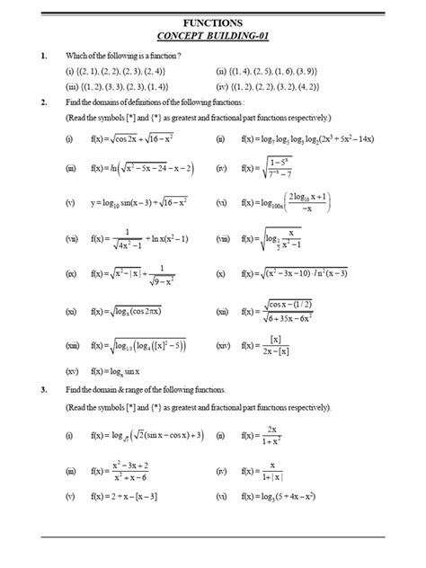 Function Domain Range Practice Pdf Function Mathematics Elementary Mathematics