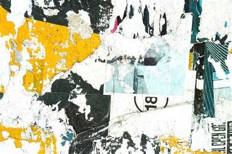 배경 텍스처를 위한 추상적 찢어진 종이 포스터 거리 디자인 요소에 대한 파괴 플래카드 포스터 0명에 대한 스톡 사진 및 기타