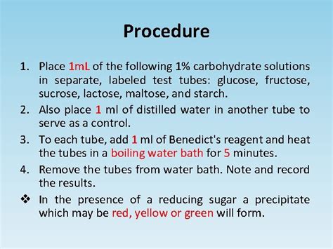 Qualitative Analysis Test For Carbohydrates Objectives General Information