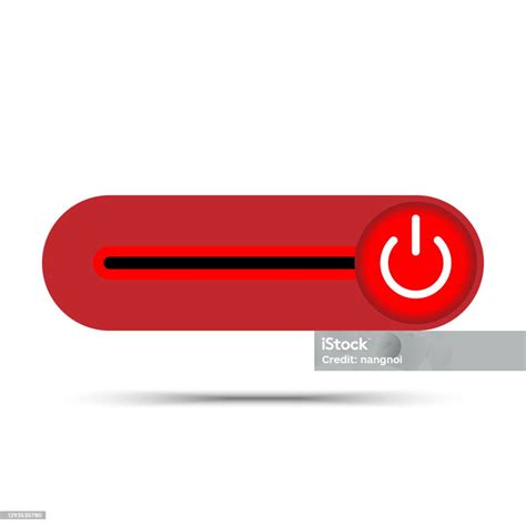 On Off Switch Toggle Slider Style Power Buttons With Shiny Red Neon Light Button Round In Red