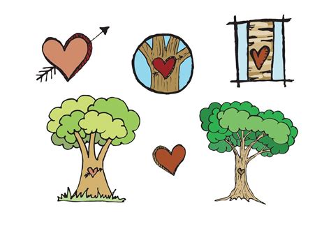 Free Heart Carved Tree Vector Series Vector Art At Vecteezy
