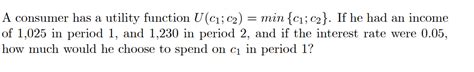 solved a consumer has a utility function