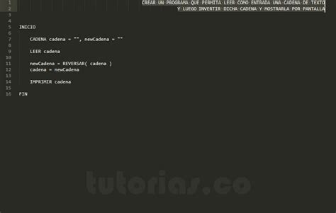 Funciones Pseudocodigo Invertir Una Cadena De Texto