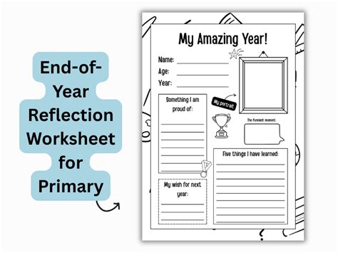 My Amazing Year End Of Year Reflection Worksheet For Primary