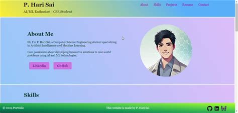 Hari Sai Parasa On Linkedin Codsoft Webdevelopment Webinternships Portfolio Html Css