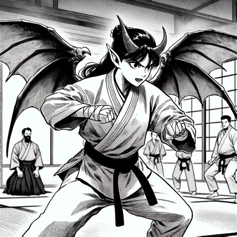 Karate Determined Succubus In A Dojo Fanart