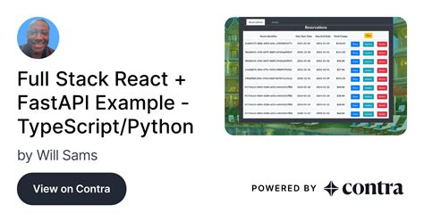 Full Stack React Fastapi Example Typescriptpython By Will Sams
