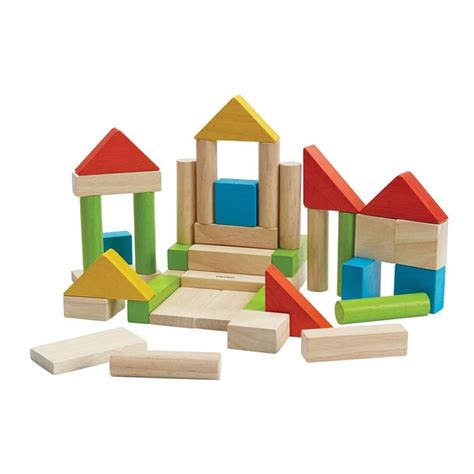 Plan Toys 40 Colourful Unit Blocks For Creative Play