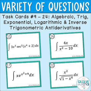 Indefinite Integrals U Substitution By Calculus And Chai TPT