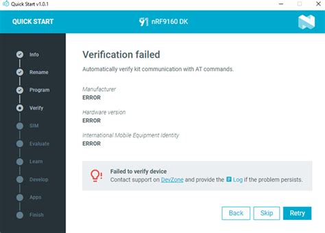 Nrf9160dk Always Showing Verification Failed Nordic Qanda Nordic Devzone Nordic Devzone