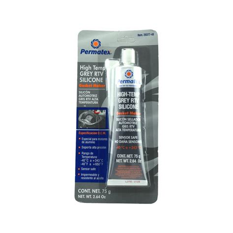 Permatex® Silicón Gris Rtv Alta Temperatura No 29377 De 75 G Silicomsa