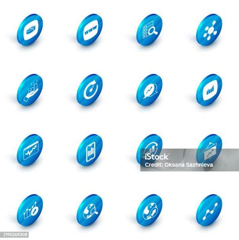 웹사이트 템플릿 서버 프로젝트 팀 기반 재무 성장 그래프 차트 인포그래픽 디지털 속도계 및 아이콘을 설정합니다 벡터 3차원 형태에 대한 스톡 벡터 아트 및 기타 이미지