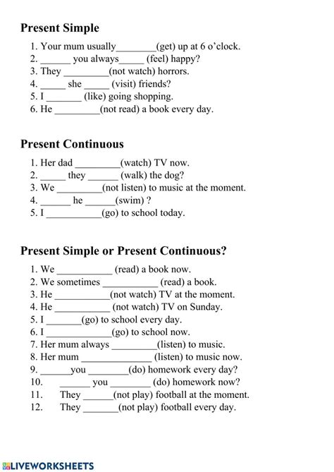 Present Simple Vs Present Continuous Present Simple And Present