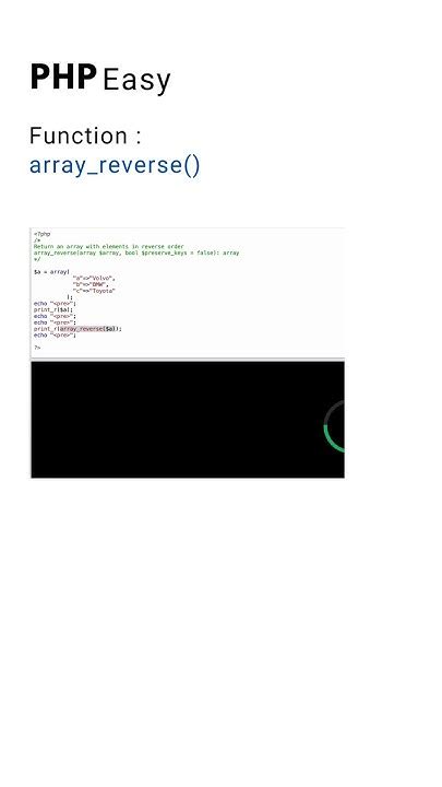 Arrayreverse Php Function Youtube