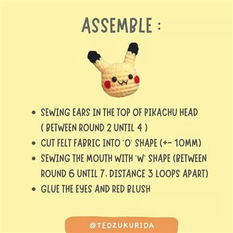 Free Crochet Pattern Pikachu Head