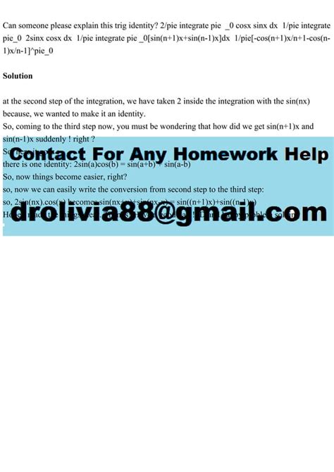 Can Someone Please Explain This Trig Identity 2pie Integrate Pie Pdf