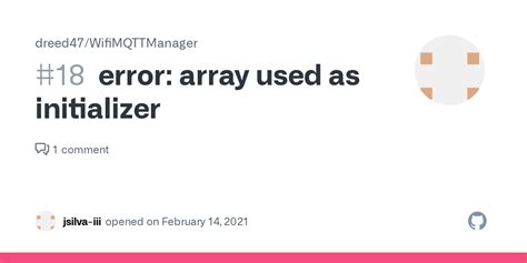 Error Array Used As Initializer · Issue 18 · Dreed47wifimqttmanager