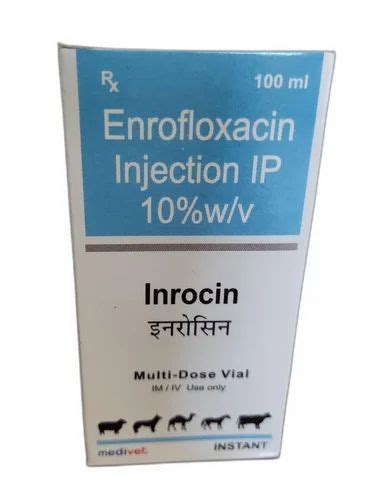Inrocin Enrofloxacin Injection Ip Packaging Type Box 10 Ml At ₹ 150
