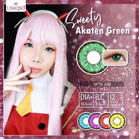 Sweety Akaten Green Zero Two Cosplay Green Colored Contacts Cosplay