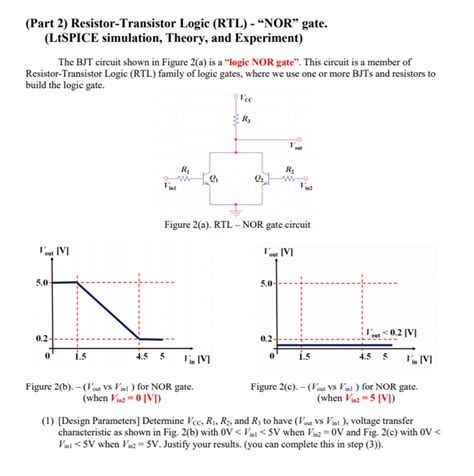 Solved Resistor Transistor Logic RTL NOR Gate LtSPICE Simulation Answer