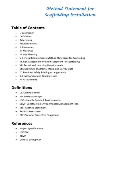 Method Statement For Scaffolding Pdf Scaffolding Stairs