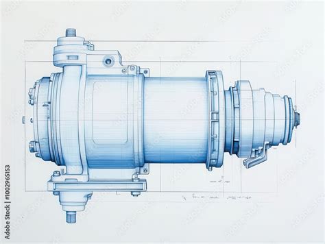 Technical Drawing Of An Electric Motor Detailing Windings Rotor Stator And Housing