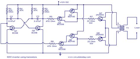 simple mosfet inverter circuit diagram wiring flow schema
