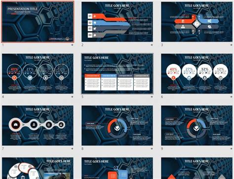 Blue Hexagons PowerPoint 83195