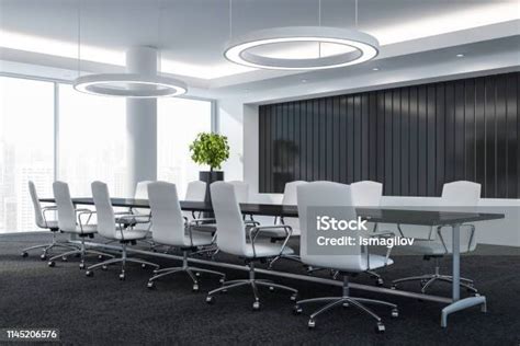 가구 큰 창문과 도시 전망 3d 렌더 성공의 개념을 가진 현대 회의실 이사회실에 대한 스톡 사진 및 기타 이미지 이사회실 우아 호화로움 Istock