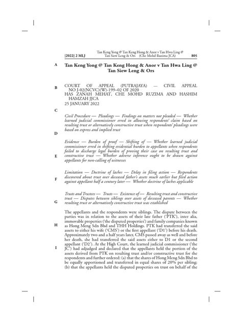 Tan Keng Yong At Tan Keng Hong And Anor V Tan Hwa Ling At Tan Siew Leng