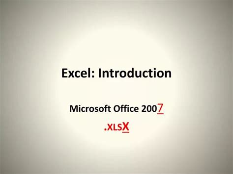 PPT Excel Introduction PowerPoint Presentation Free Download ID