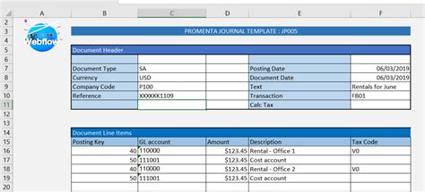 Excel Templates Promenta Documentation