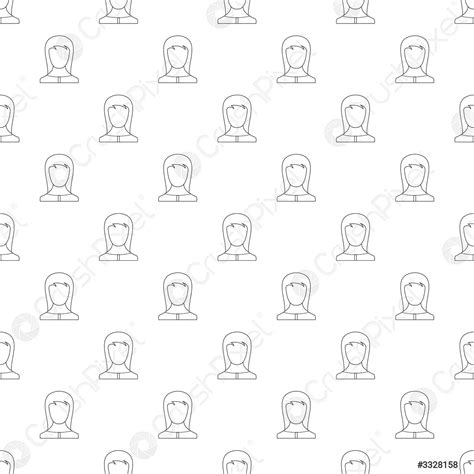Girl Avatar Pattern Vector Seamless Stock Vector 3328158 Crushpixel