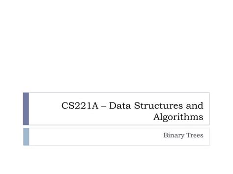 Data Structure And Algorithms Binary Tree Ppt