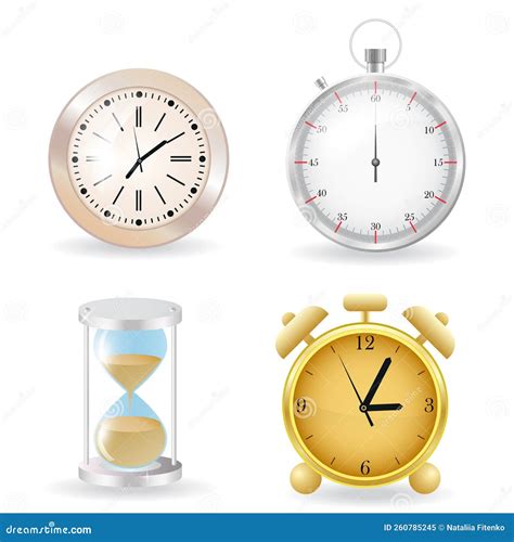 Clock Set Office Digital Timer Stopwatch Alarm Stock Illustration Illustration Of Graphic