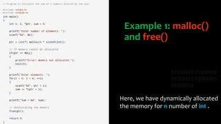Dynamic Memory Allocation PPT