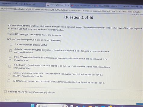 You Ve Used BitLocker To Implement Full StudyX