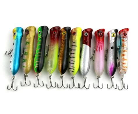 10pcs Hengjia Laser Popper Fishing Lures 8cm 116g Plastic Fishing